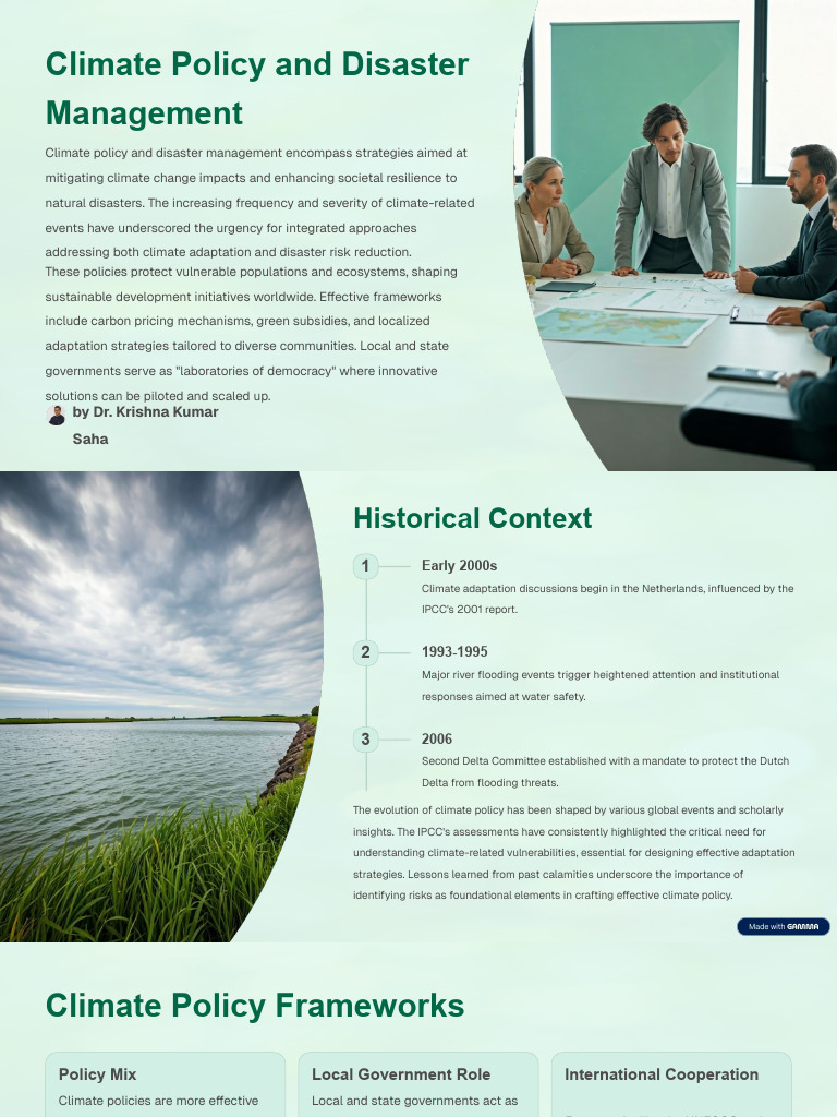 Climate Policy and Disaster Management Strategies | PDF | Climate ...