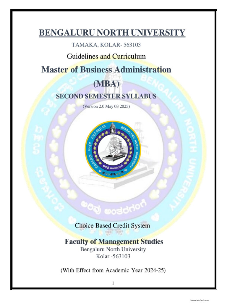 BNU MBA Second Sem Syllabus Final-2 | PDF