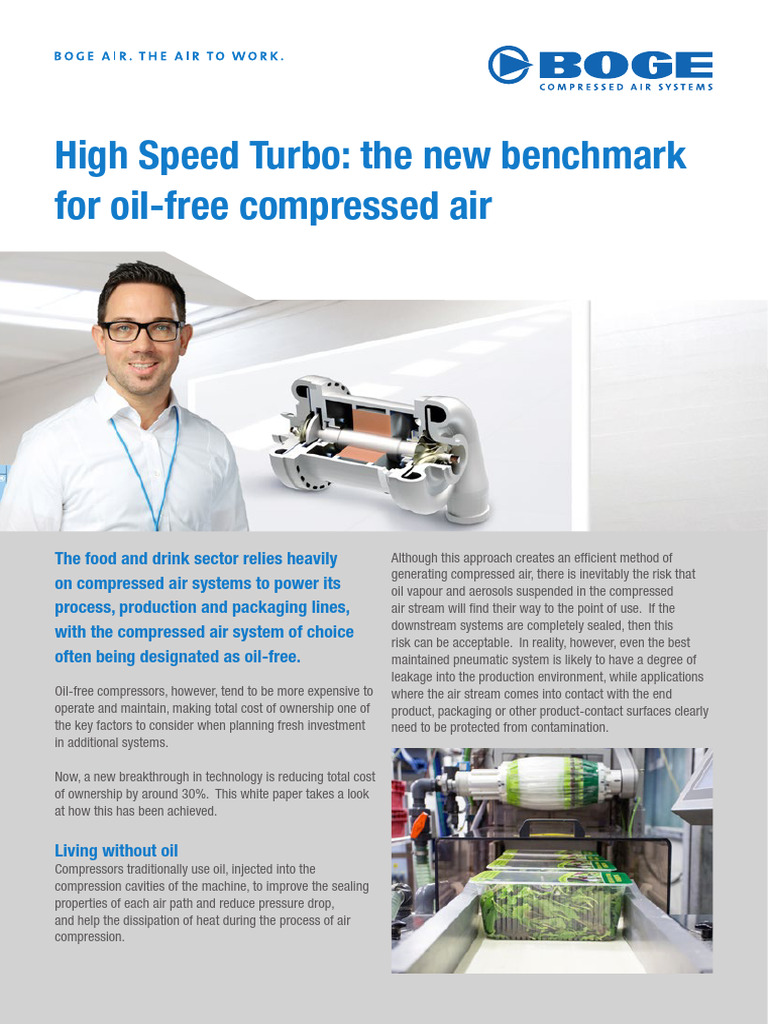 Boge HST The New Benchmark For Oil Free Compressed Air White Paper | PDF | Electric Motor ...
