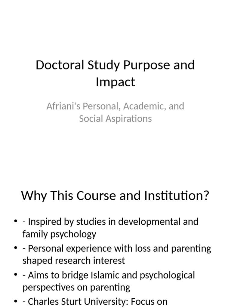 Proposal of Doctoral Study of Psychology | PDF