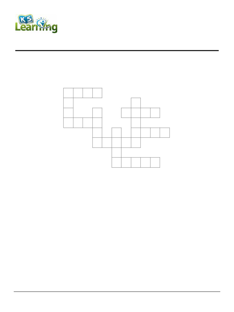 1st Grade Vocabulary Crossword | PDF