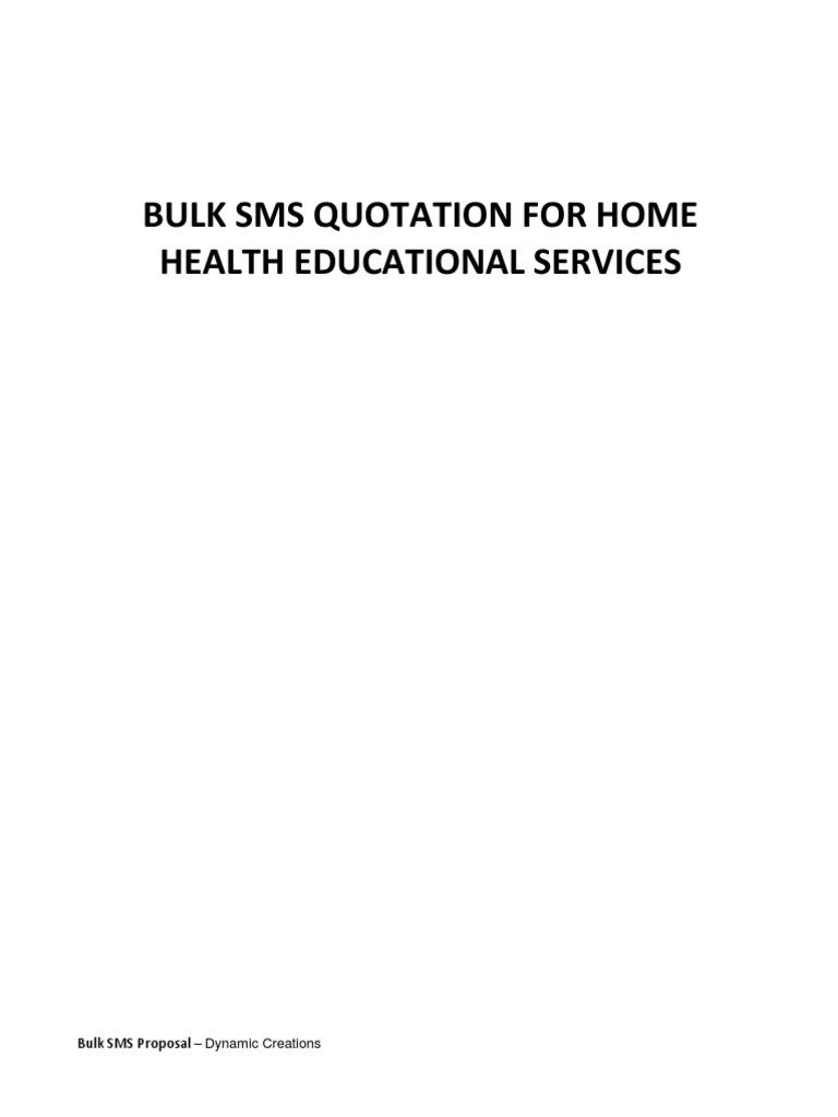 Bulk SMS Marketing Proposal Overview | PDF | Short Message Service ...