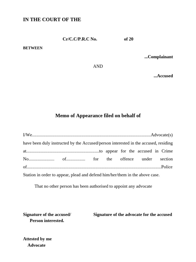 Memo of Appearance | PDF