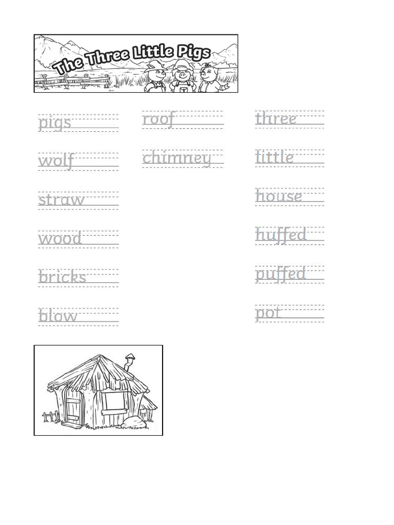Reading 1 - 3 Little Pigs - Writing Book | PDF