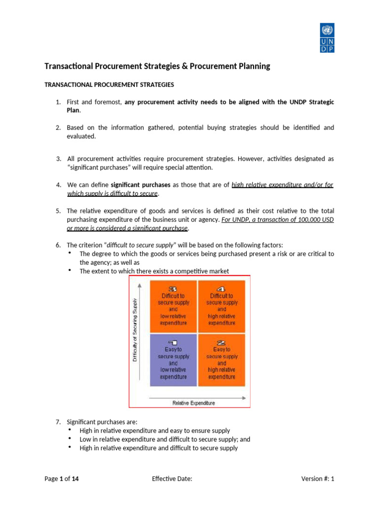 PSU - Transactional Procurement Strategies and Procurement Planning ...