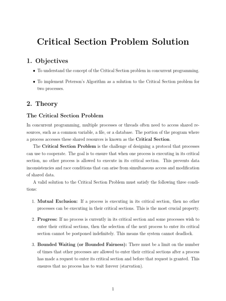 Critical Section Problem Solution | PDF | Computer Architecture | Computer Programming