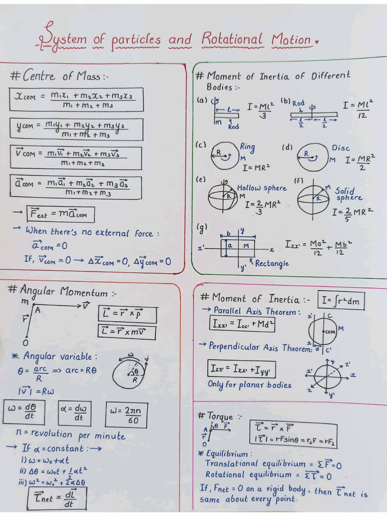 SN System of Particles and Rotational Motion | PDF