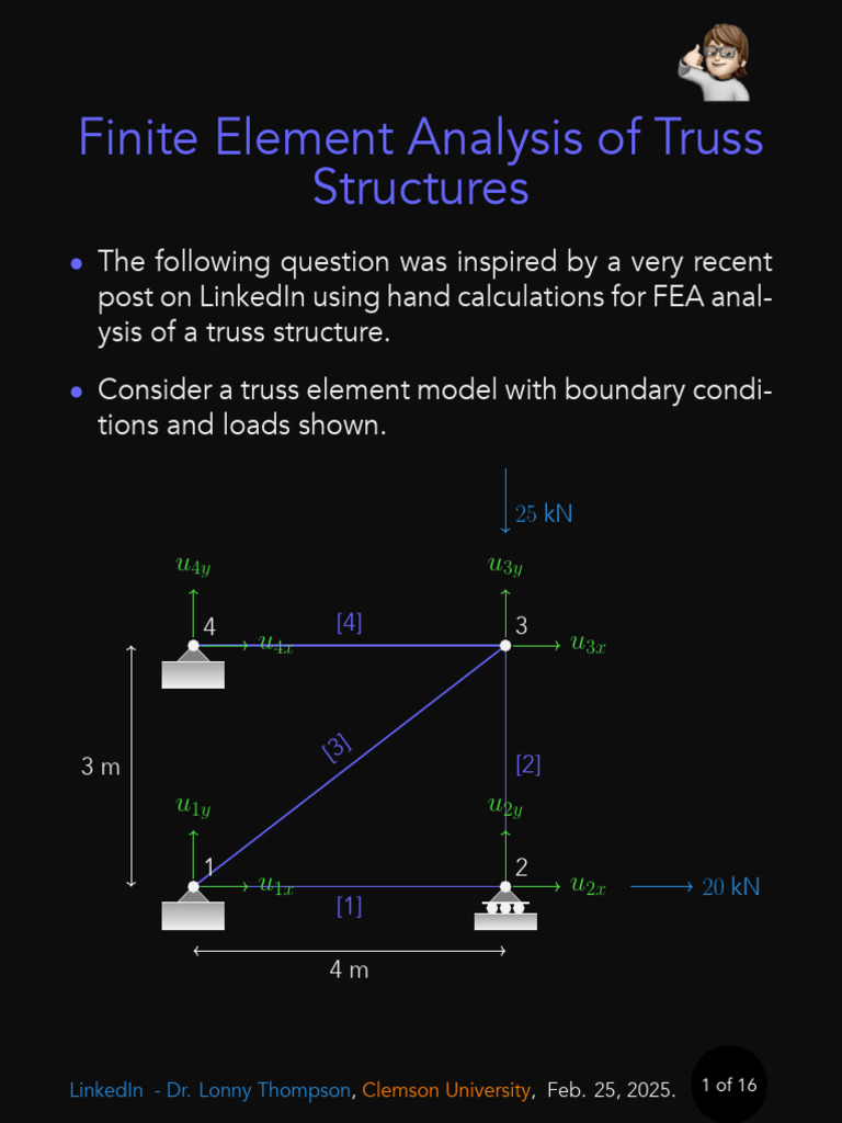 Truss Structure FEA Analysis | PDF | Finite Element Method | Applied ...