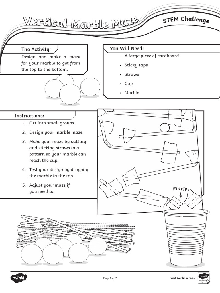 AU ST 43B Vertical Marble Maze Stem Challenge Black and White | PDF
