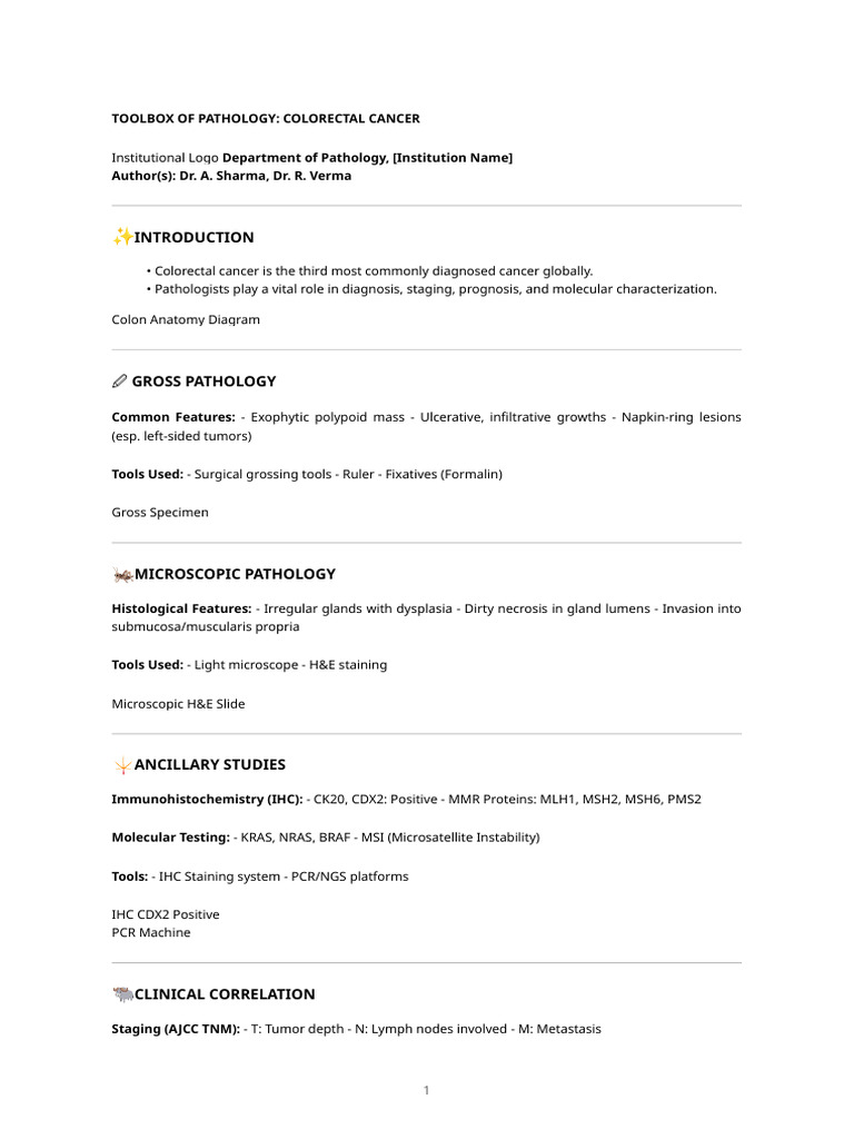 Colorectal Pathology Poster | PDF