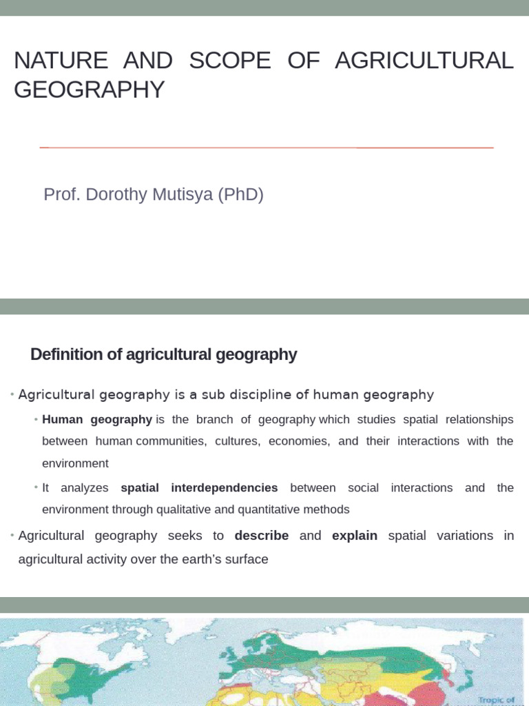 Nature and Scope of Agricultural Geography | PDF | Agriculture | Geography