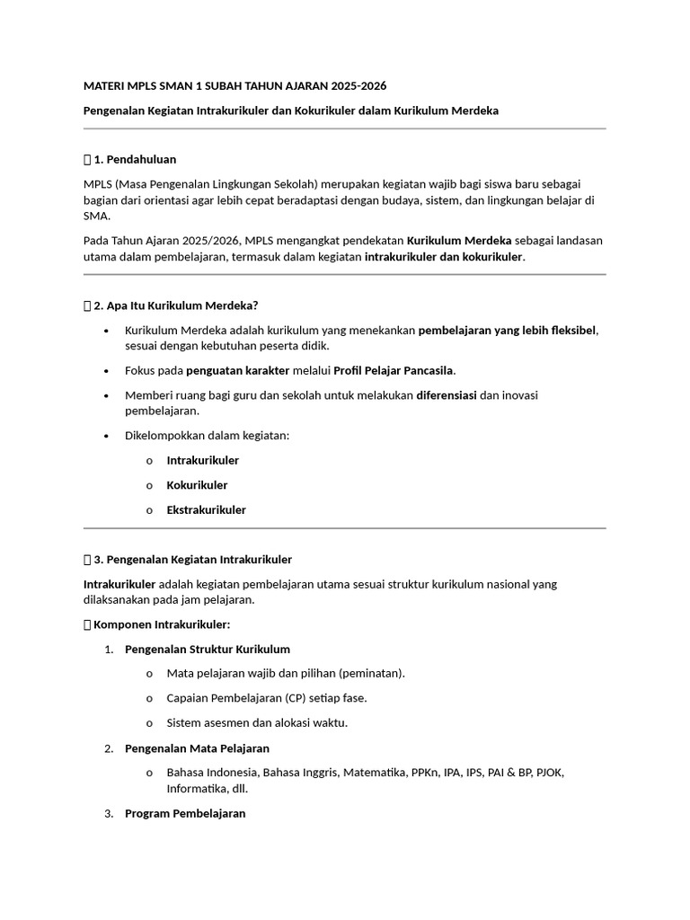 Materi MPLS SMA 2025-2026 | PDF