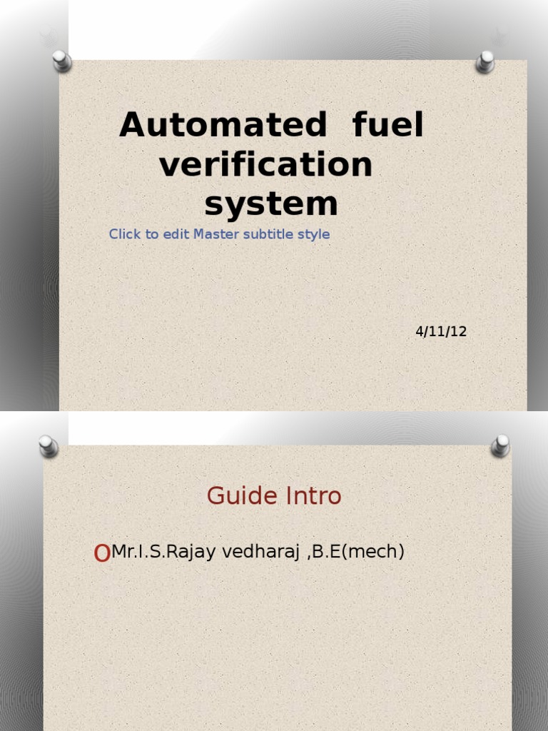 Automated Fuel Verification System | PDF