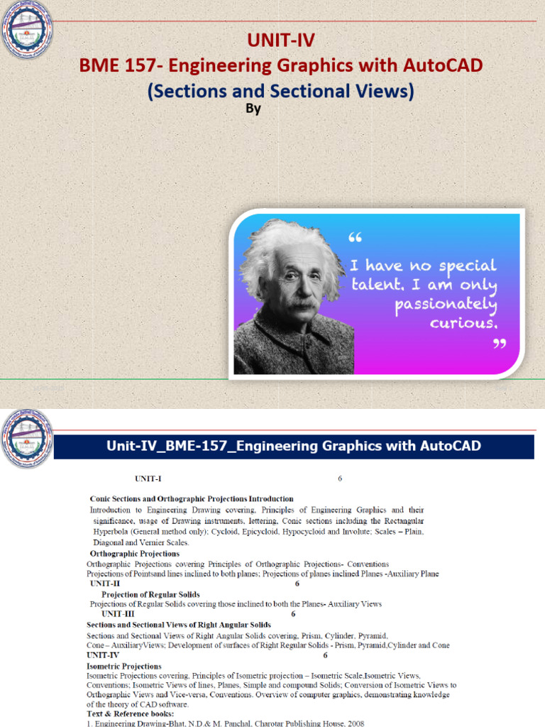 Unit-IV - BME-157 - Engineering Graphics With AutoCAD | PDF | Classical Geometry | Projective ...
