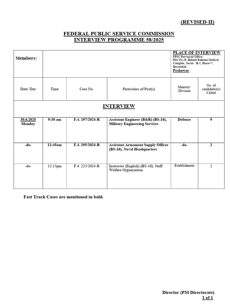 2025 06 27 12 51 00 Interview Prog No.58.2025 Peshawar - Revised | PDF