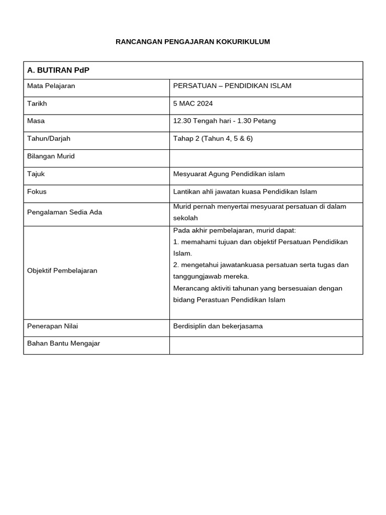 RPH Koko Pengakap | PDF