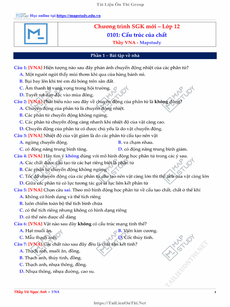 Bài 0101 - 1. Tài Liệu - Bài Tập 0101 | PDF