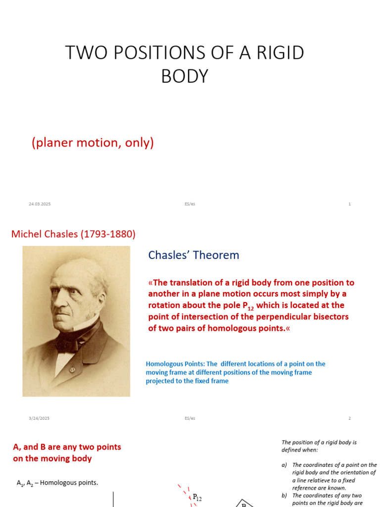 ME431 - Two Positions of A Moving Plane | PDF | Rotation | Euclid