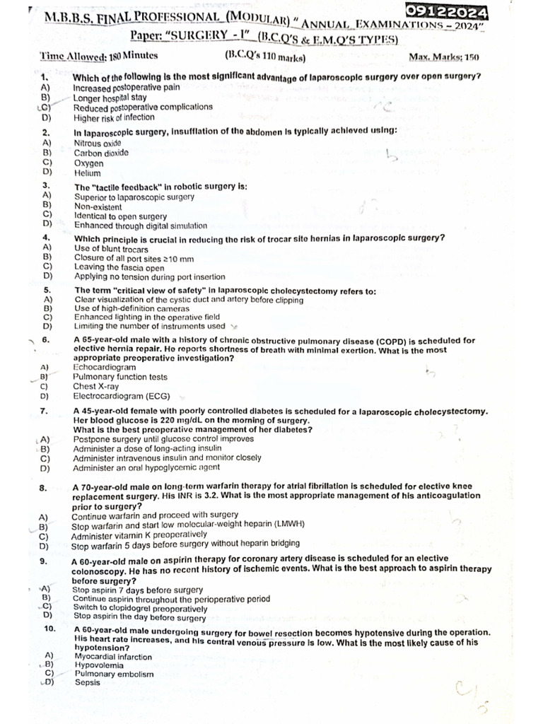 Surgery 1 Proff 2024 - Edited | PDF | Human Diseases And Disorders ...