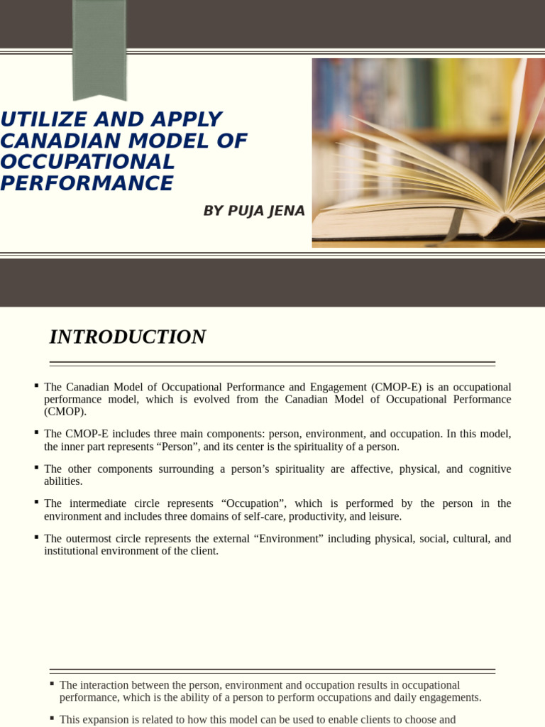 Utilize and Apply Canadian Model of Occupational Performance | PDF ...