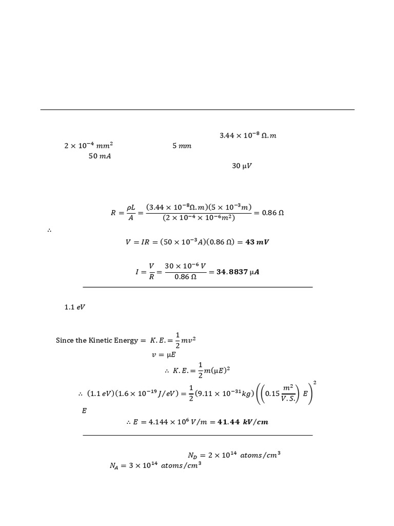 EE219 - Tutorial (1) - Fall 2012 | PDF | Electrical Resistivity And Conductivity | Doping ...