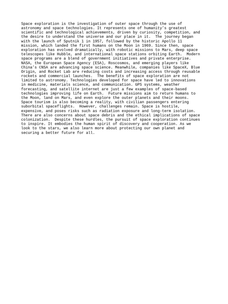 Space Exploration Pdf