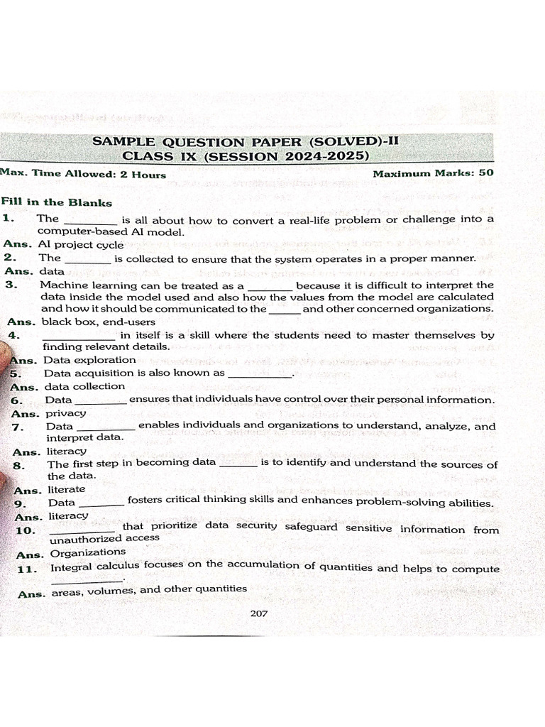 AI Sample Paper 2 | PDF