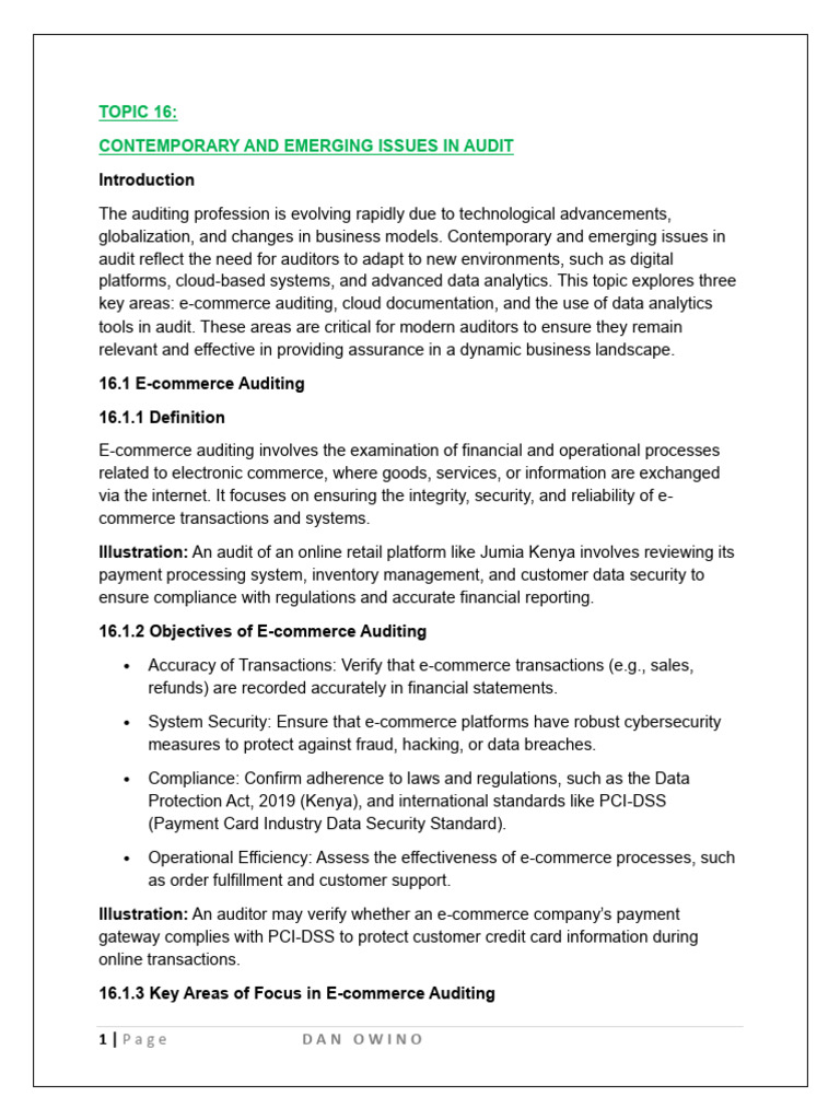 Emerging Issues in Audit Practices | PDF | Audit | Cloud Computing