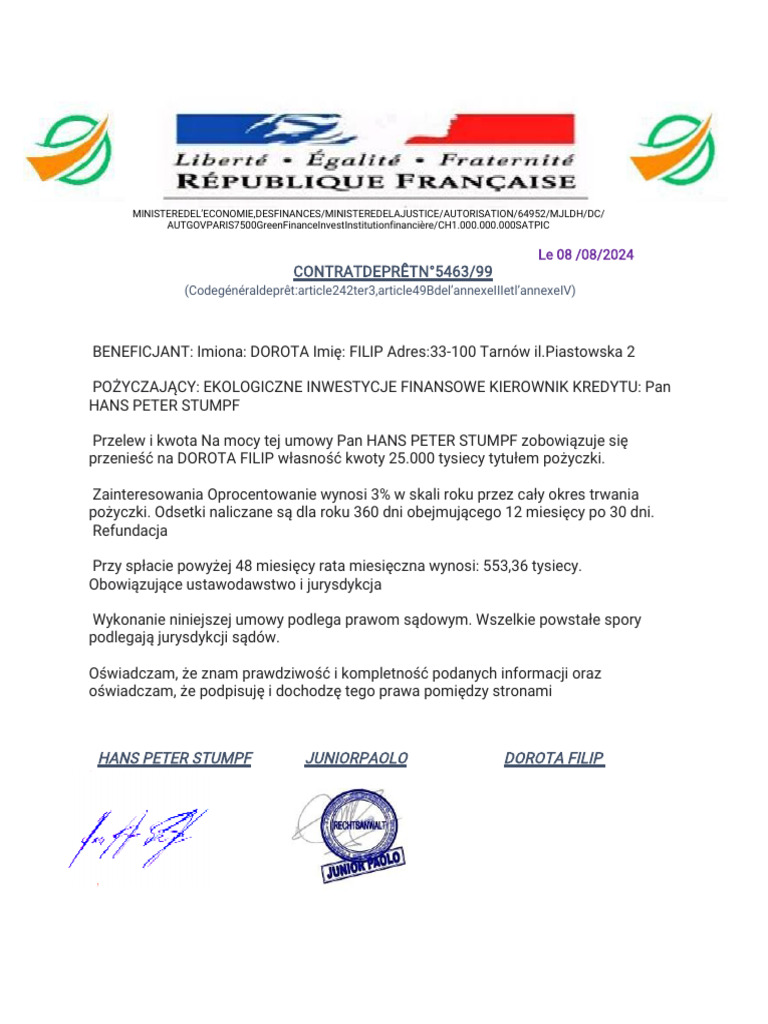 Contrat de Pret | PDF