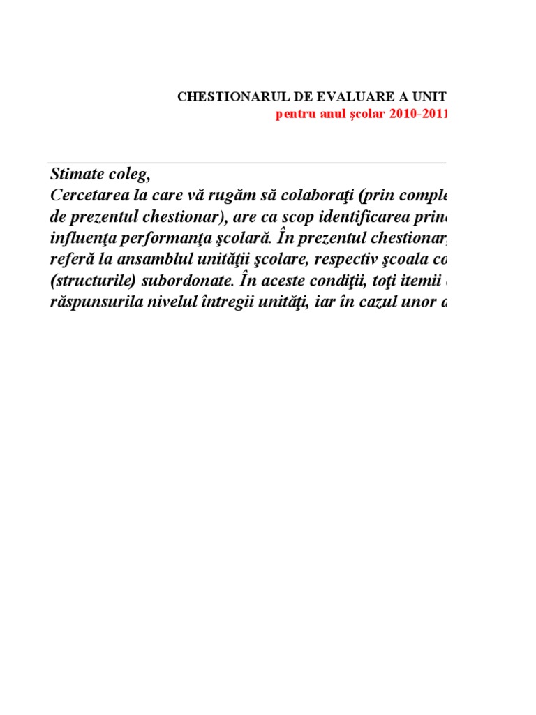 Chestionar Ceac | PDF