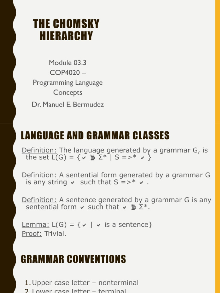Chomsky Hierarchy | PDF