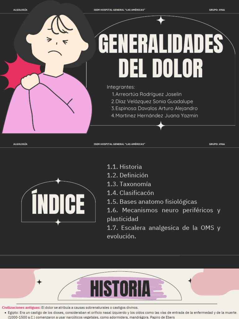 Generalidades Sobre El Dolor Y Su Clasificación Pdf Dolor Sensación