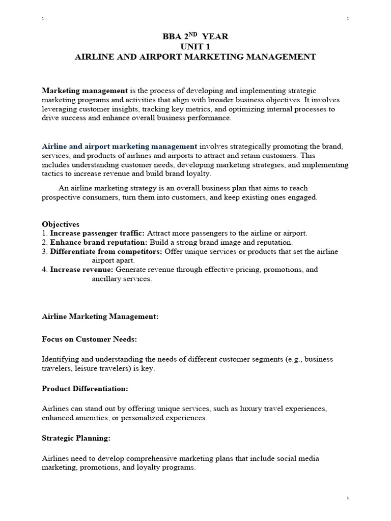 Airline and Airport Marketing Management | PDF | Marketing | Market ...