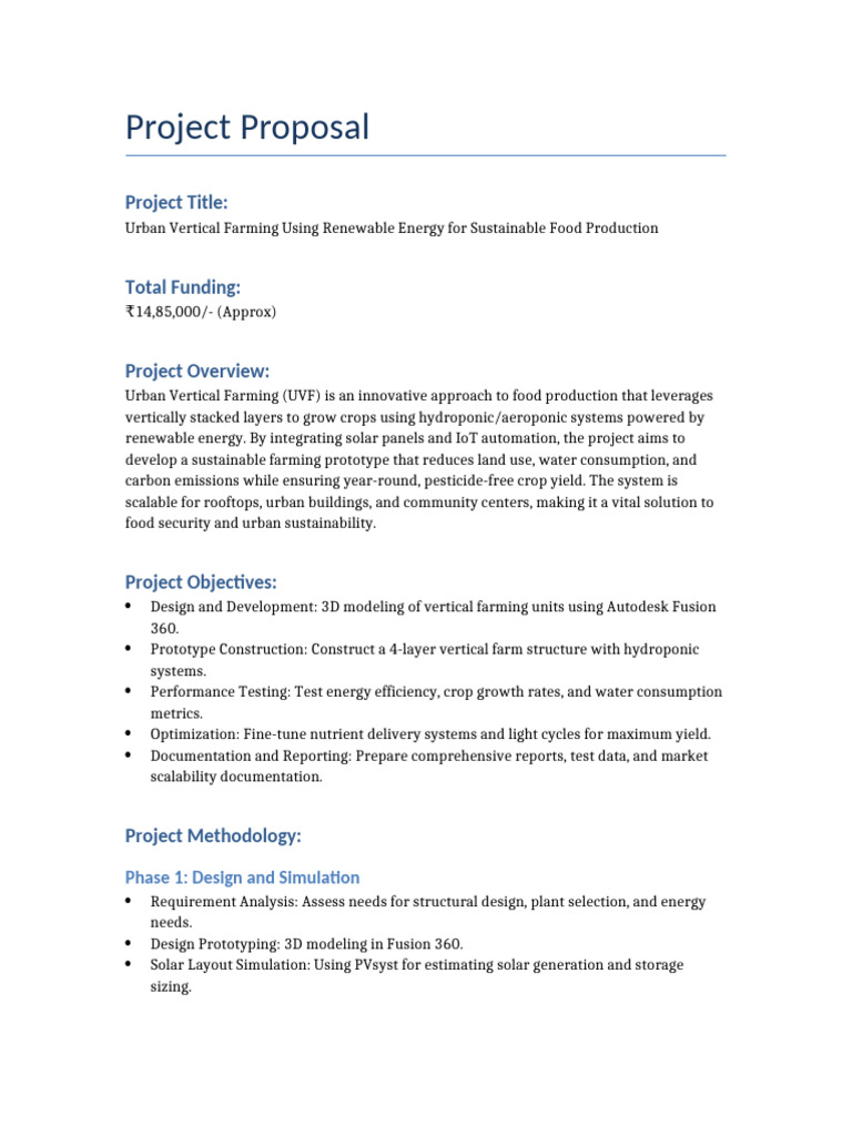 Urban Vertical Farming Project Proposal | PDF | Agriculture | Urban ...