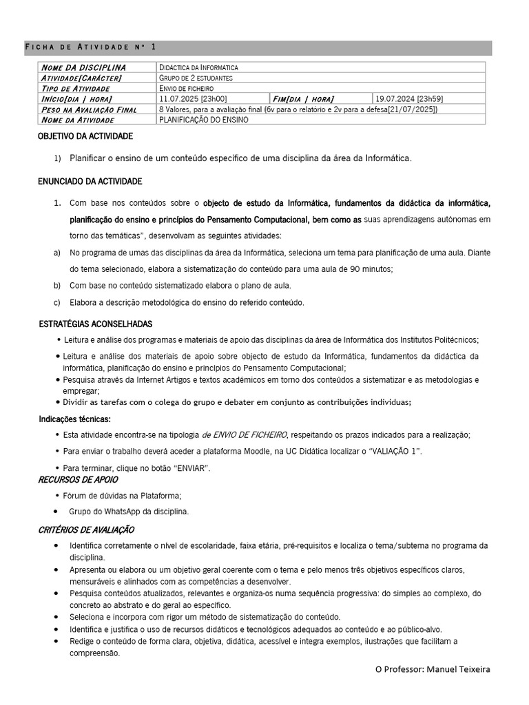 Ficha Actividade 1 Di Mestrado 2024 2025 | PDF | Aprendizado