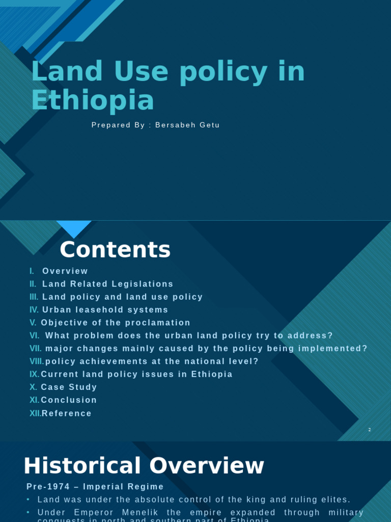 Ethiopia's Land Use Policy Overview | PDF | Ethiopia | Governance