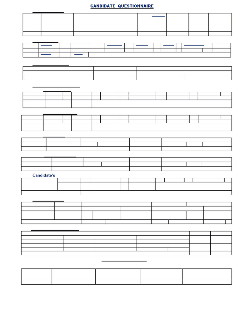 Candidate Questionnaire | PDF | Chess Theory | Chess