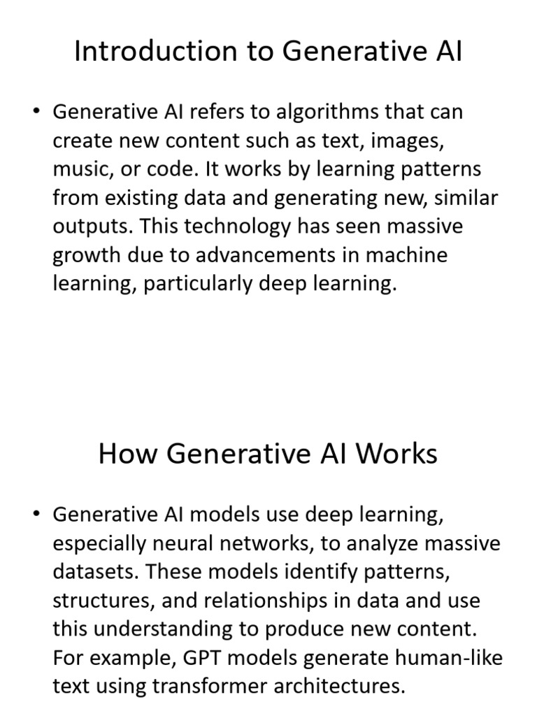 Generative AI Deep Definition 15 Slides | PDF | Artificial Intelligence | Intelligence (AI ...