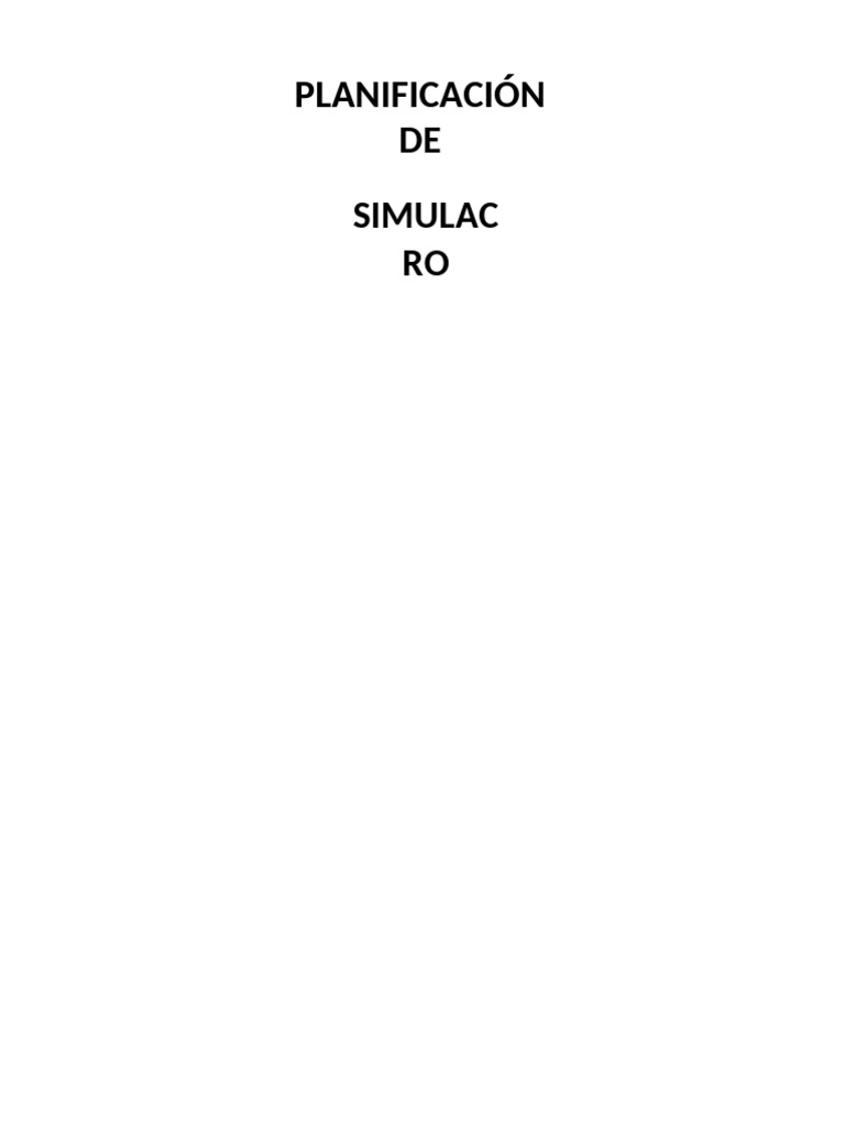 Plan de Simulacro | PDF | Simulación | Business