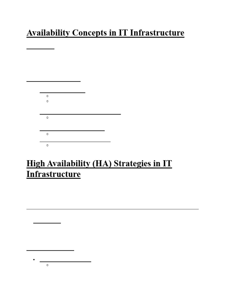 Availability Concepts in IT Infrastructure | PDF | Load Balancing (Computing) | Security