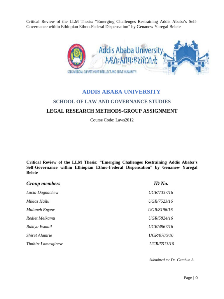 Critical Review of The LLM Thesis - Final | PDF | Methodology | Ethiopia