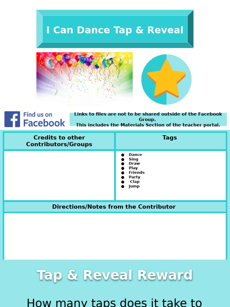 Tap & Reveal Dance Reward Guide | PDF