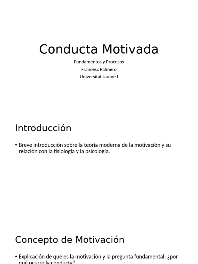 Conducta Motivada | PDF