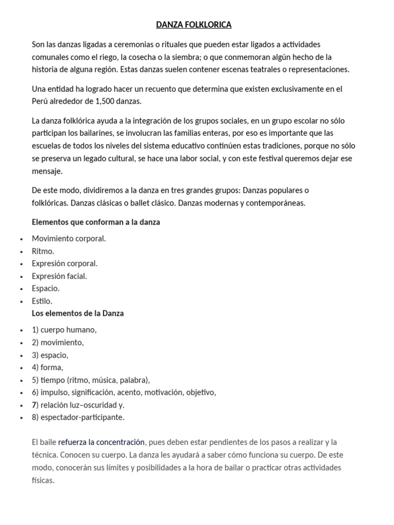 Danza Folklorica Pdf