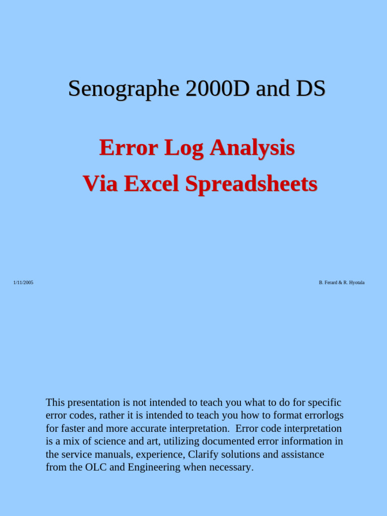 Seno DS - Ess Error Log Analysis | PDF | Computing | Software