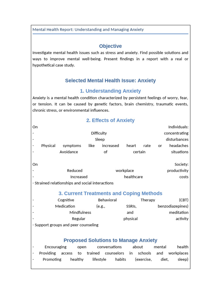 Enhanced Mental Health Report Anxiety | PDF | Anxiety | Mental Health