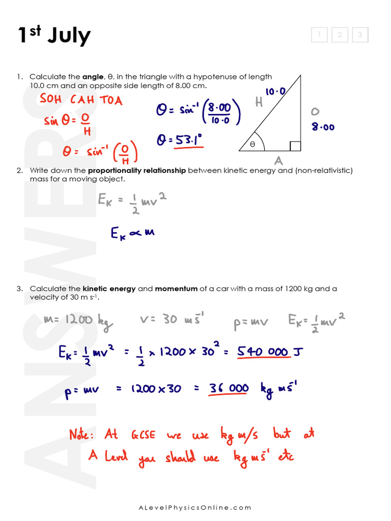 A Level Physics Daily Workout Guide | PDF | Momentum | Physics