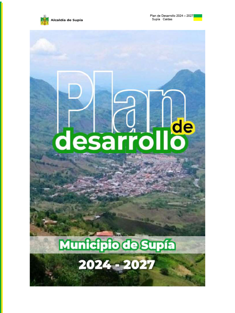 Plan de Desarrollo Supía 2024-2027 | PDF | Planificación | Presupuesto