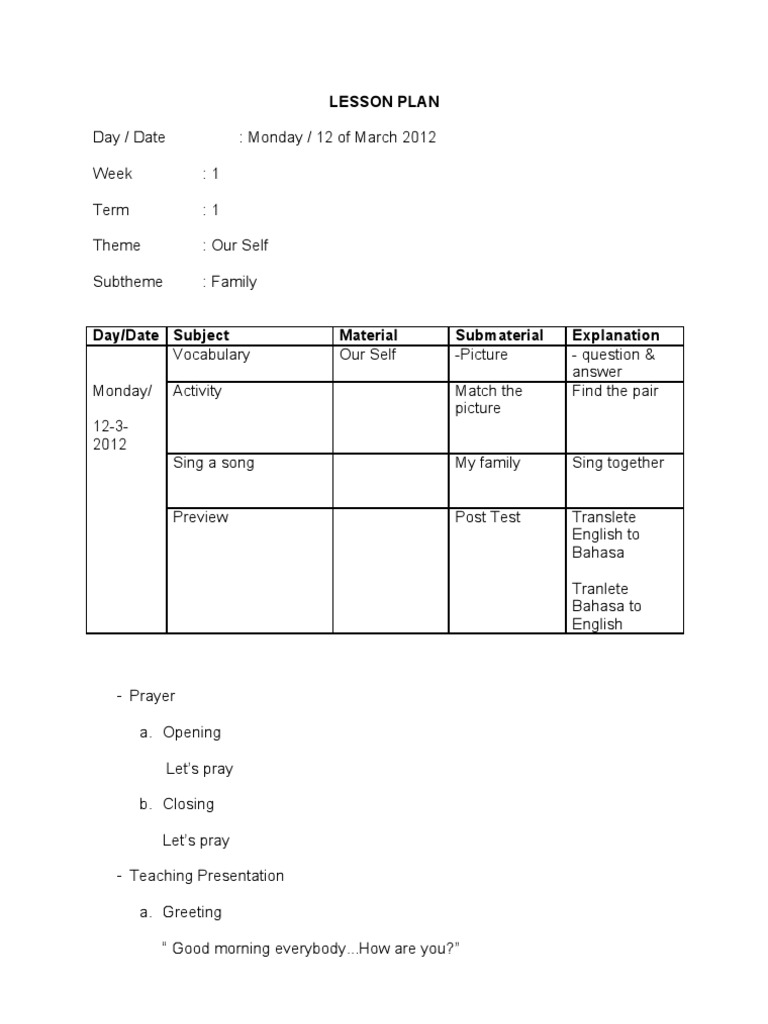Lesson Plan1 | PDF