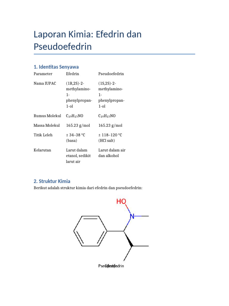 Struktur dan Pemurnian Efedrin | PDF